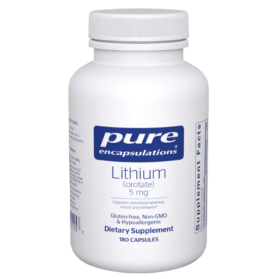 Encapsulations pures Orotate de lithium 5 mg 180 gélules (Stock : LI1)